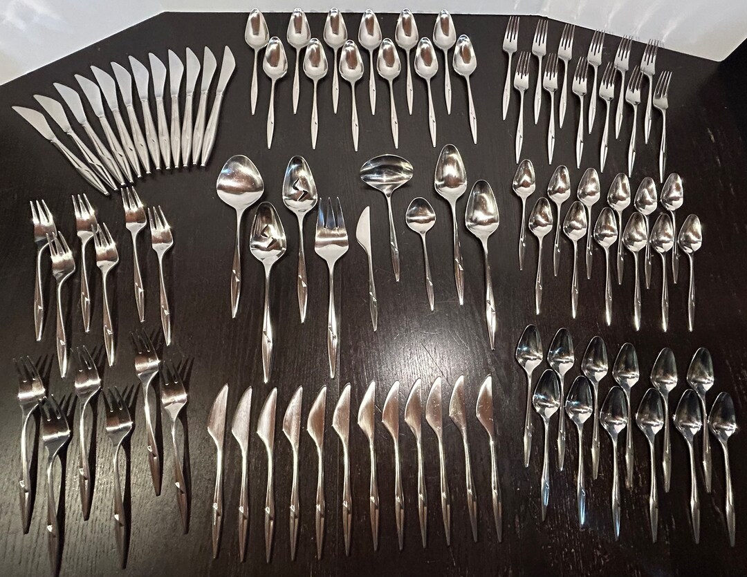 International Stainless Deluxe Astra Flatware Atomic Space Age Retro ...