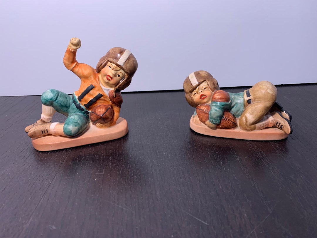 Vintage Napcoware Ceramic Boy Football Player Figurines - Set of 2 ...