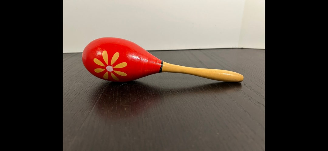 Vintage Retro Orange Maraca With Yellow Daisy Design - Etsy