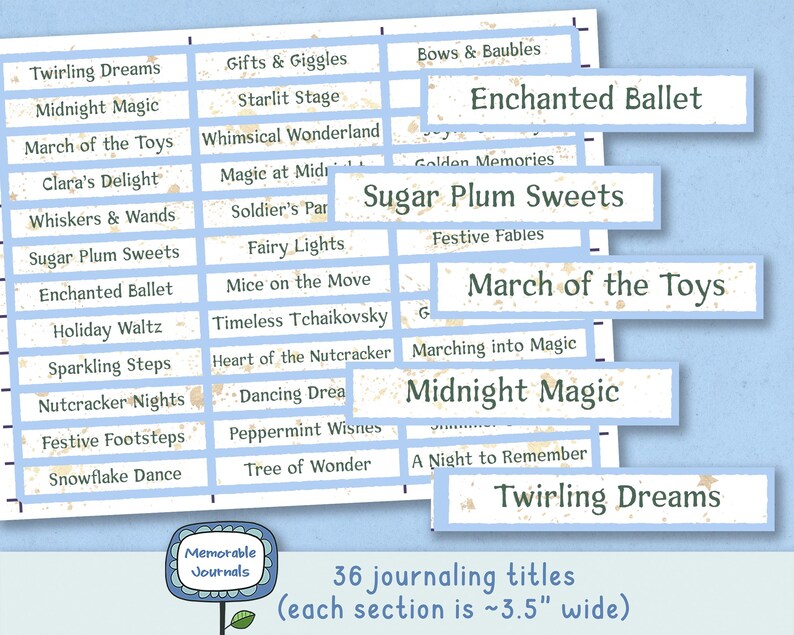 The Nutcracker Journal Prompts Printable for Christmas. Journaling ...