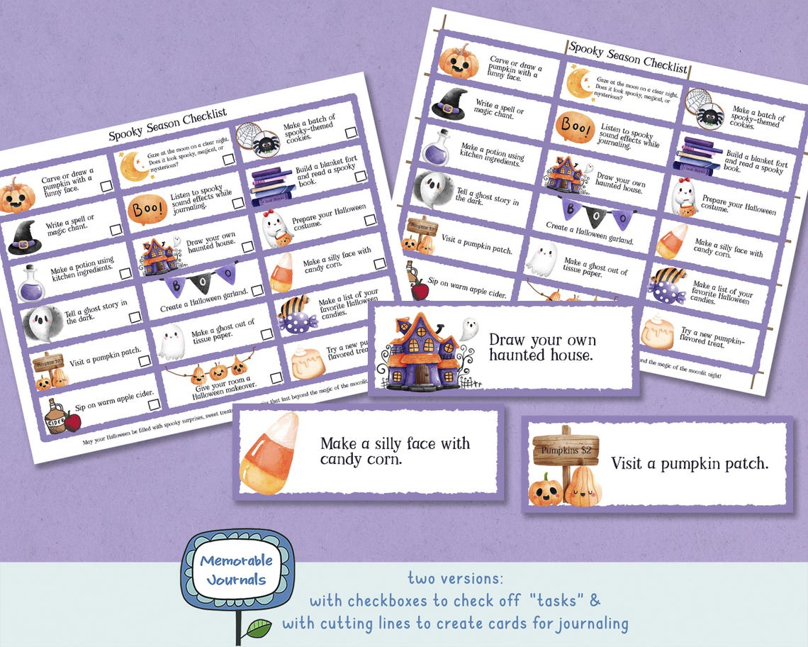 Halloween Kids Activities Printable With Journal Prompts for Creative ...