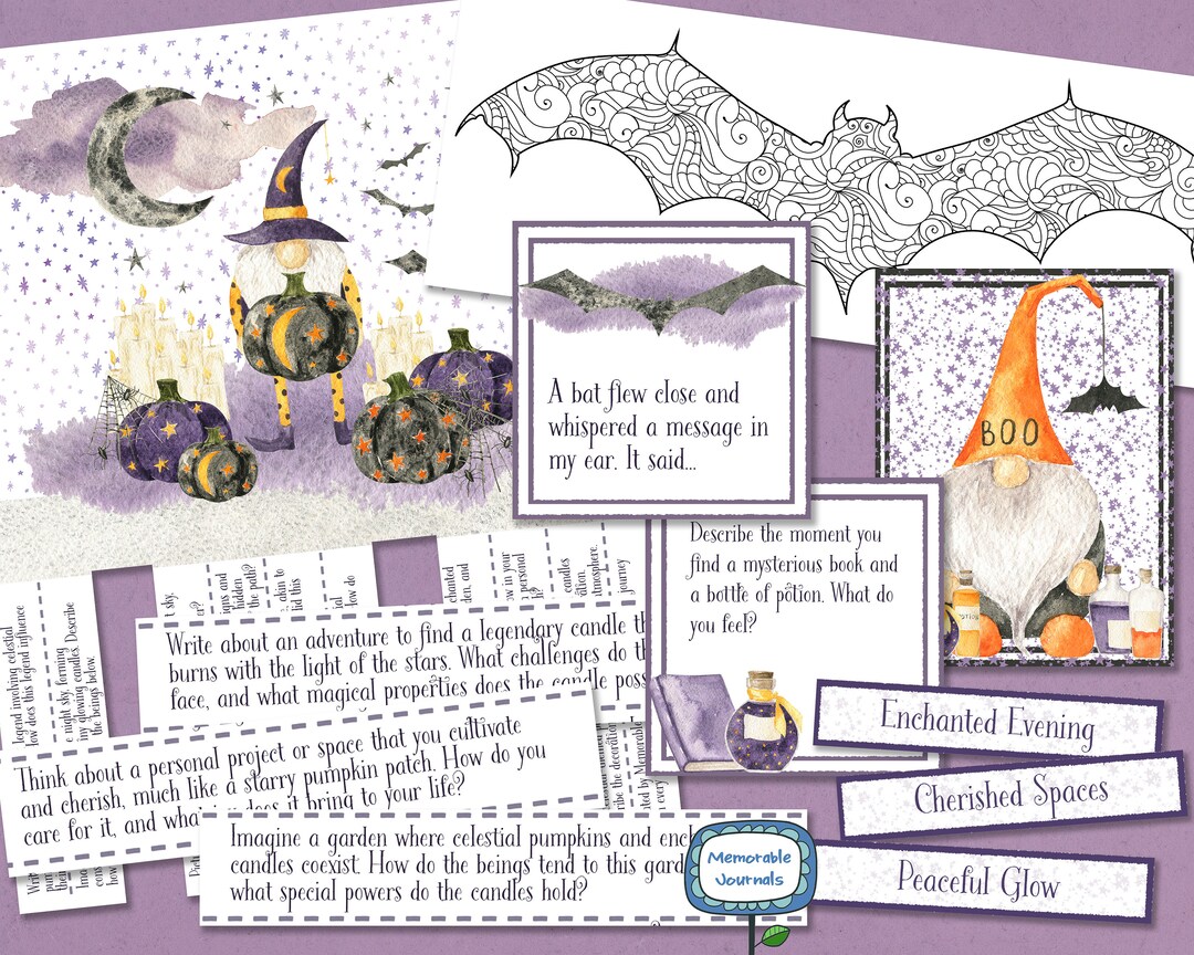 Halloween Journal Prompts Printable. Whimsical Journal Words and ...