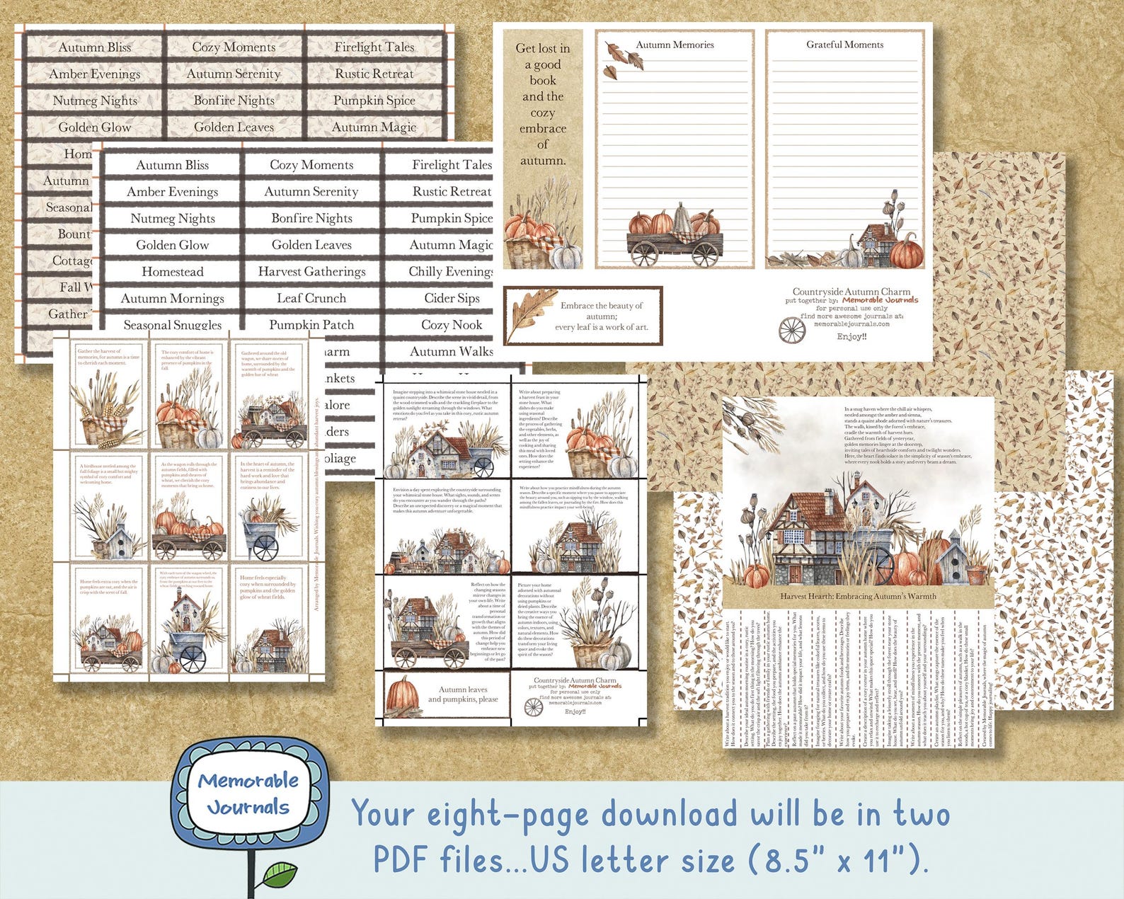 Autumn Journal Prompts & Words Printable. Cozy Fall Inspires Creative ...