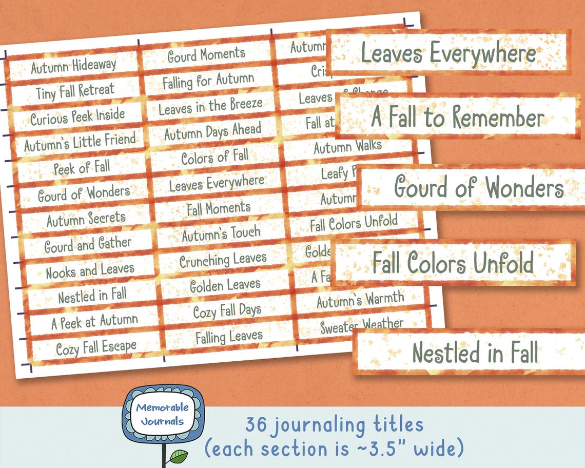 Autumn Journal Prompts Printable. Creative Writing Prompts Inspiration ...