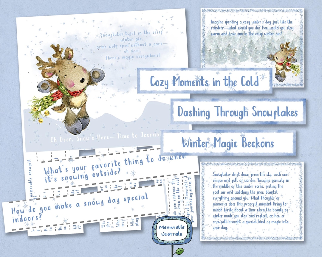 Winter Journal Prompts Printable With Journaling Word Ephemera and ...