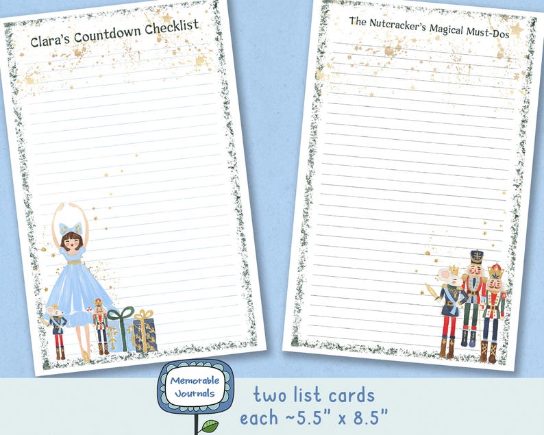 The Nutcracker Journal Prompts Printable for Christmas. Journaling ...