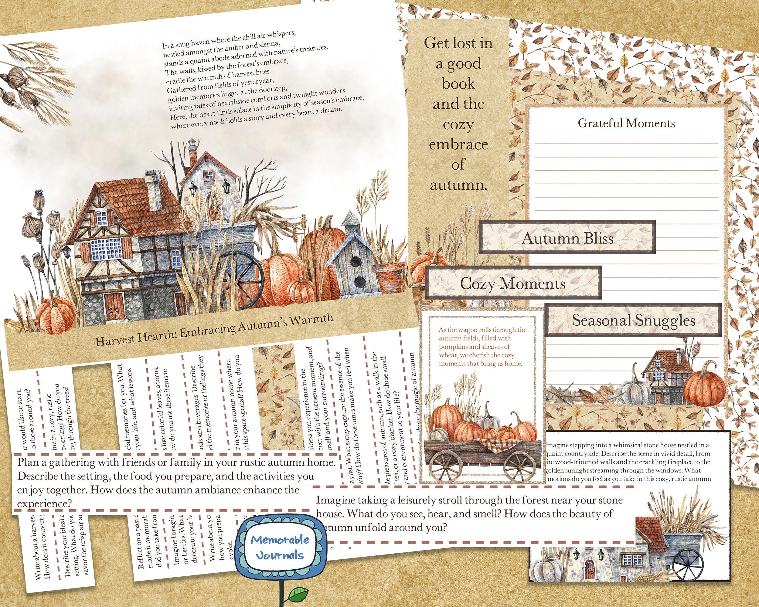 Autumn Journal Prompts & Words Printable. Cozy Fall Inspires Creative ...