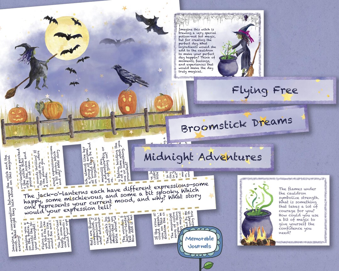 Halloween Journal Prompts Printable for Creative Writing. Journaling ...