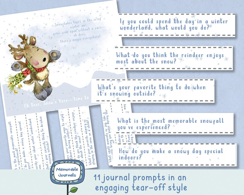 Winter Journal Prompts Printable With Journaling Word Ephemera and ...