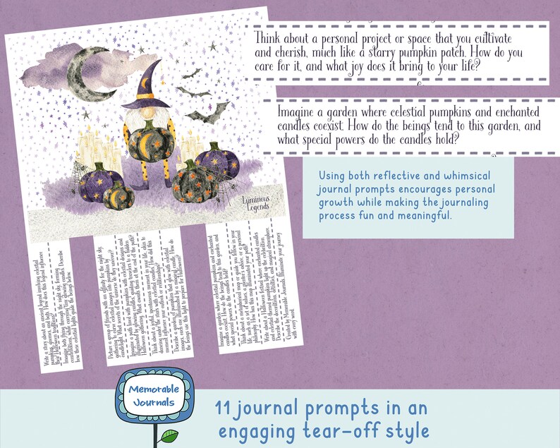 Halloween Journal Prompts Printable. Whimsical Journal Words and ...