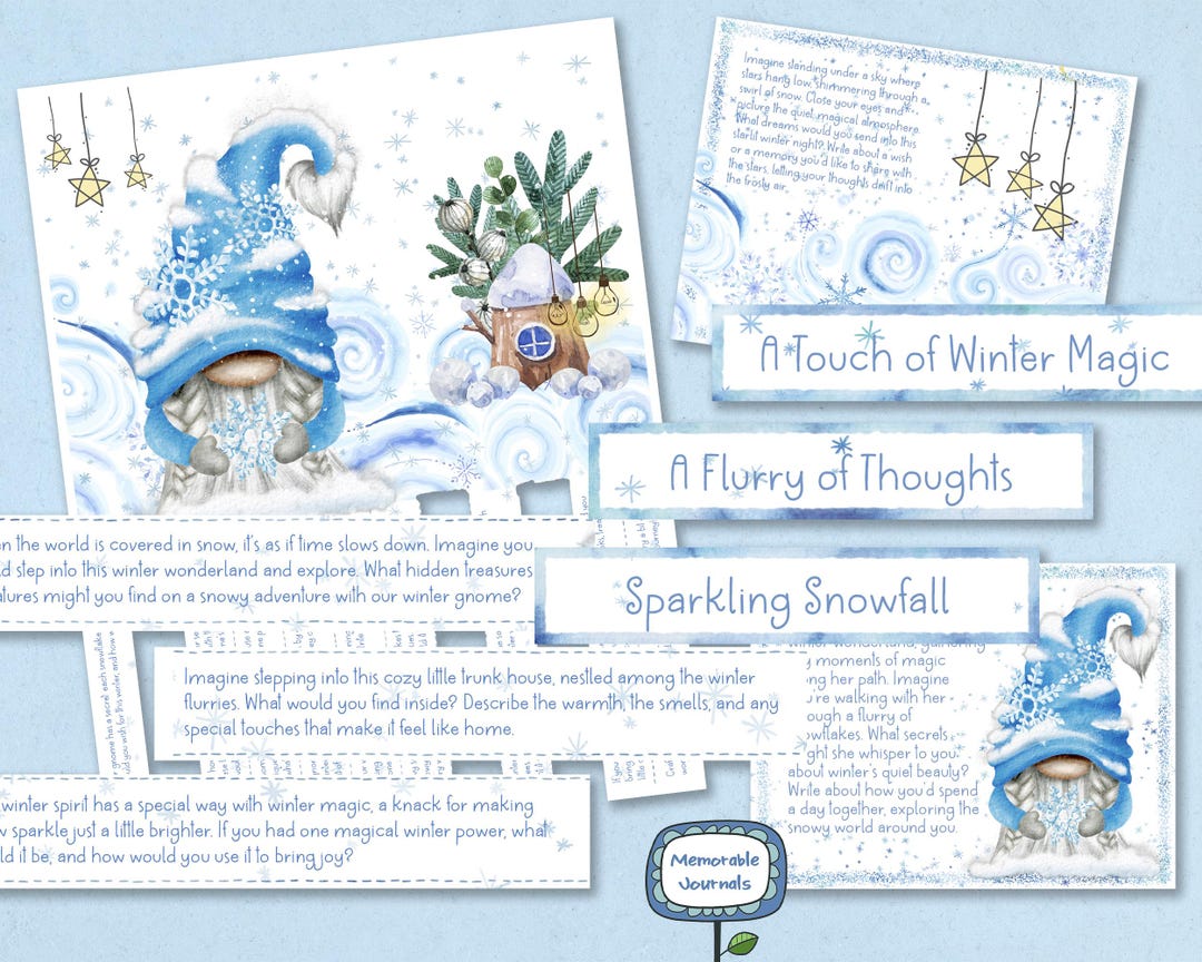 Winter Journal Prompts Printable: Tear-off Poster, Cards, and Titles ...