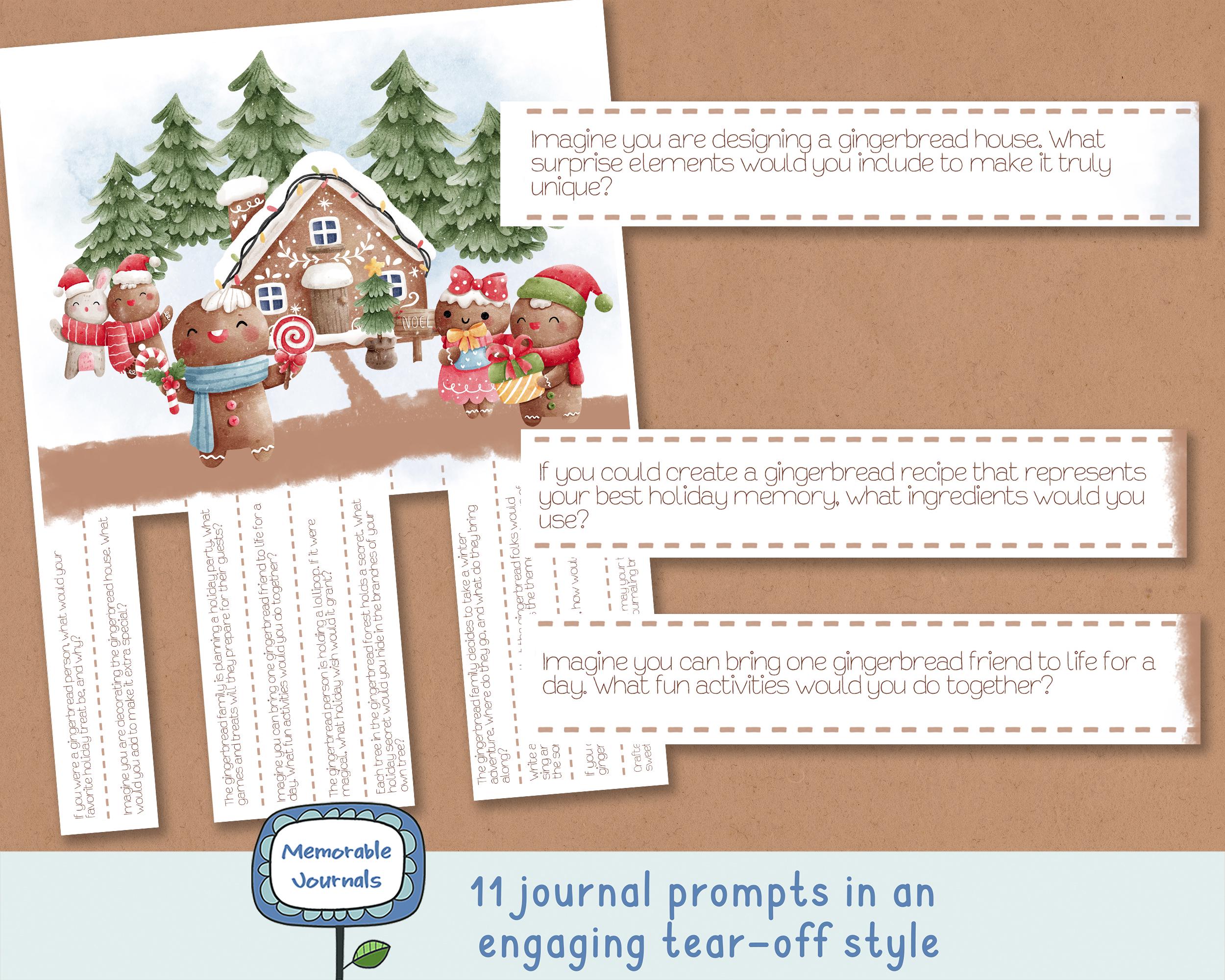 Winter Journal Prompts Printable. Gingerbread Journal Words & Cheerful ...