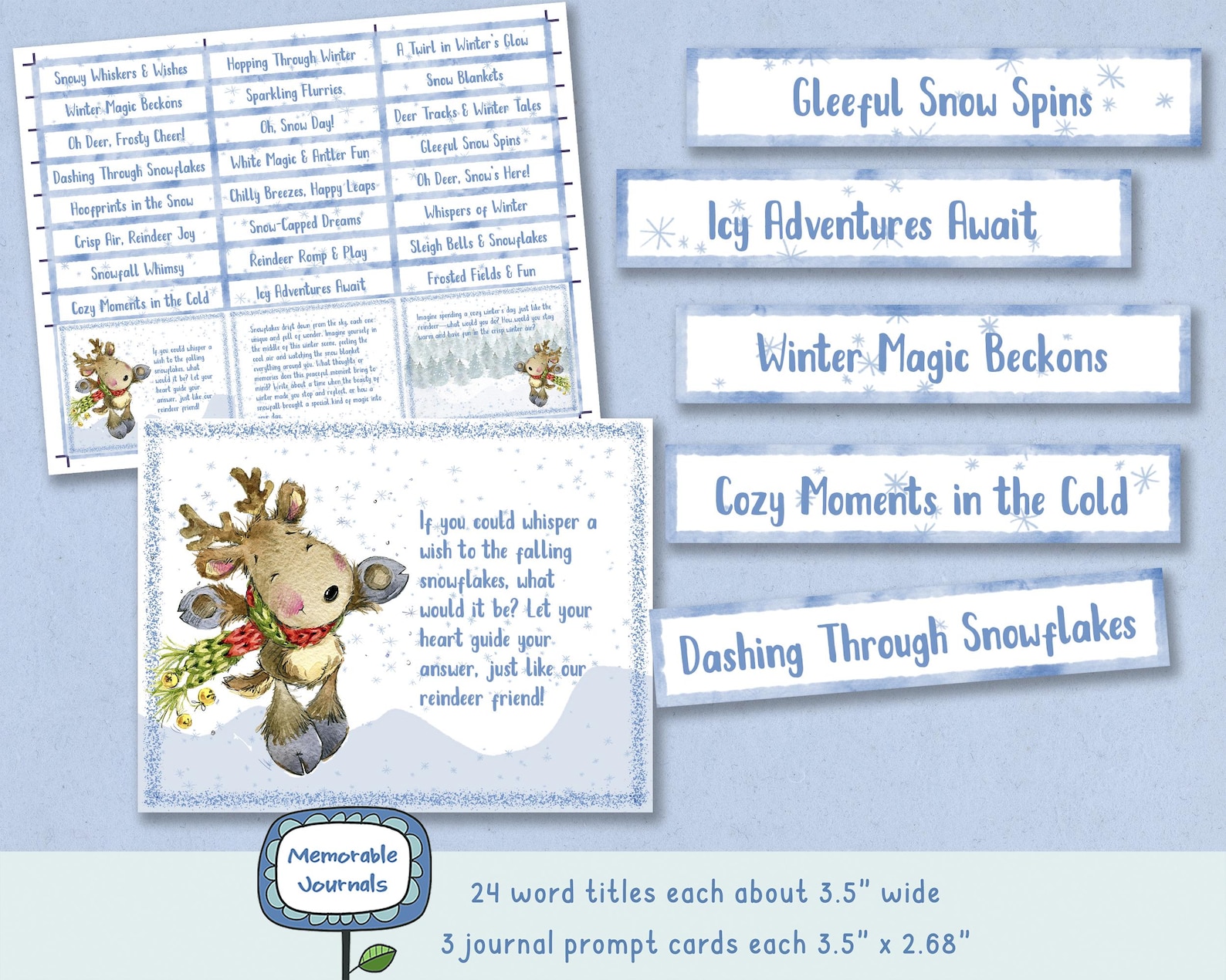 Winter Journal Prompts Printable With Journaling Word Ephemera and ...