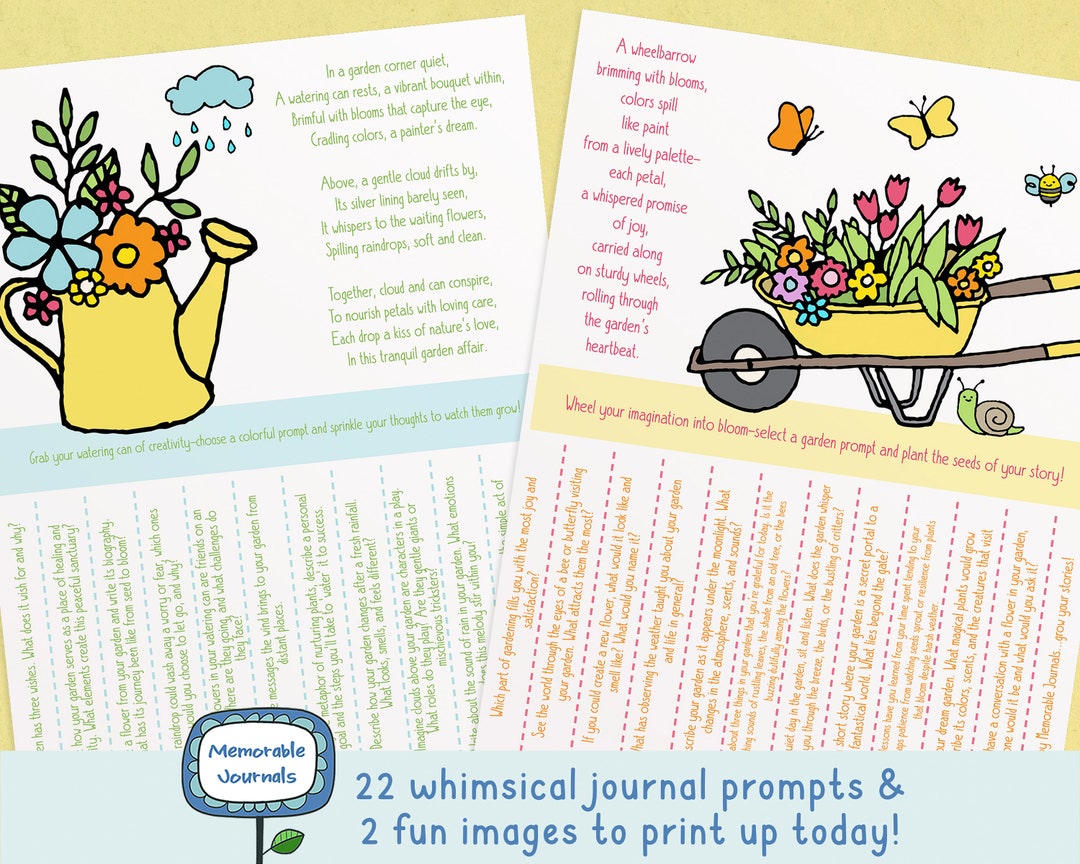 Whimsical Flower Garden Printable, Creative Writing Prompts With ...