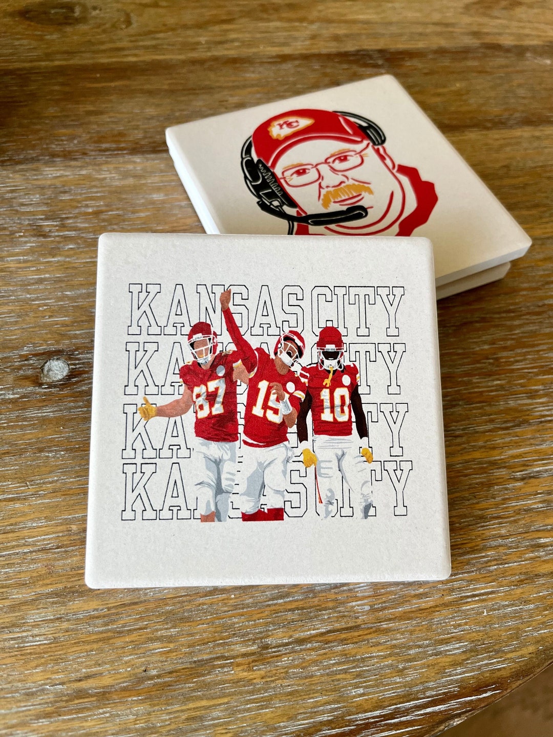 Kansas City Inspired Drink Coasters / Football / Bar Decor / Great Gift ...