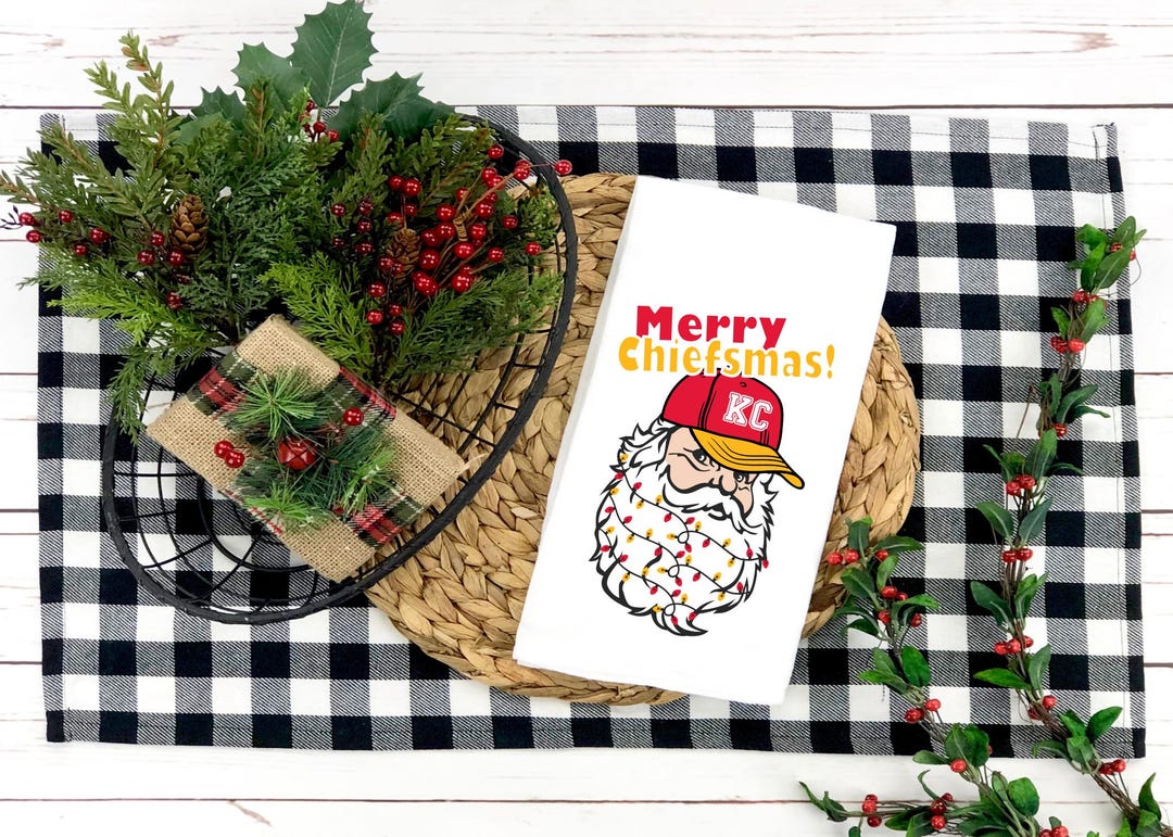 Chiefsmas Kitchen Towel: KC Football Christmas Decor - Etsy