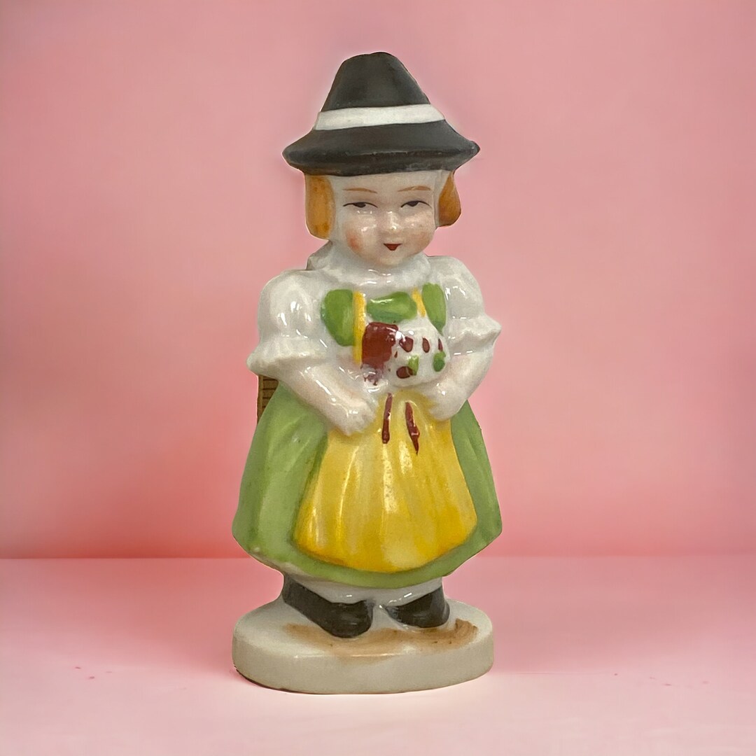 German Peasant Girl Occupied Japan Porcelain Hand Painted Figurine - Etsy