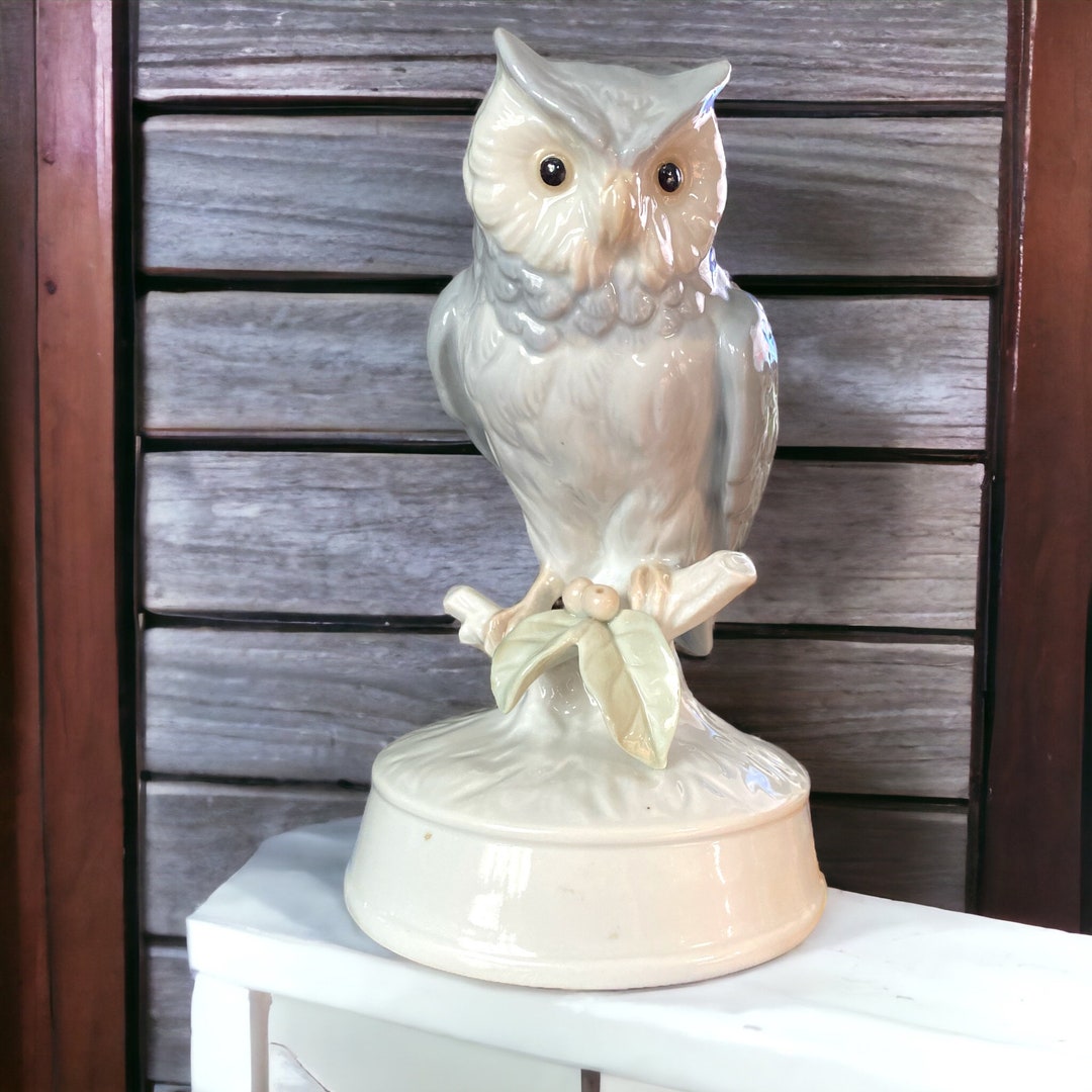 Vintage Otagiri Japan Music Box Owl Plays Moonlight Serenade Porcelain ...