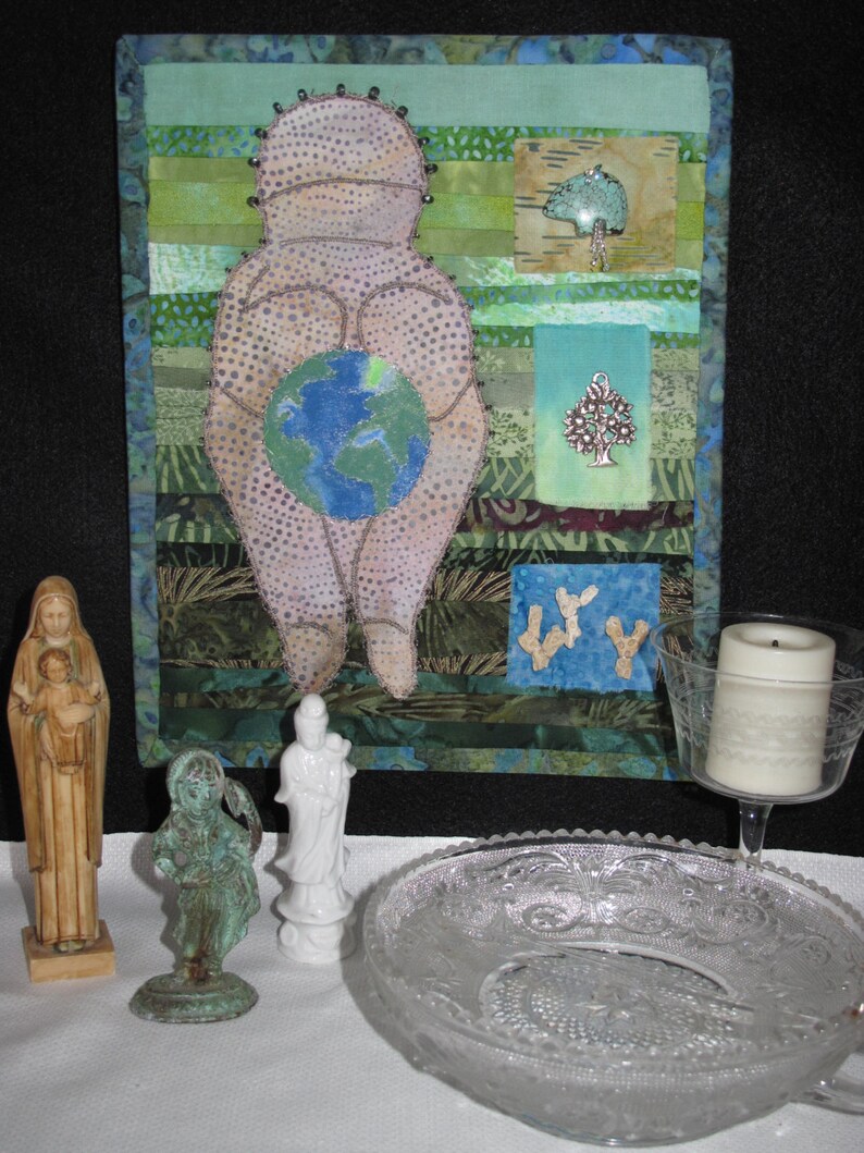Fiber Art Venus of Willendorf, Earth Art Wall Hanging, Batik Fabric - Etsy