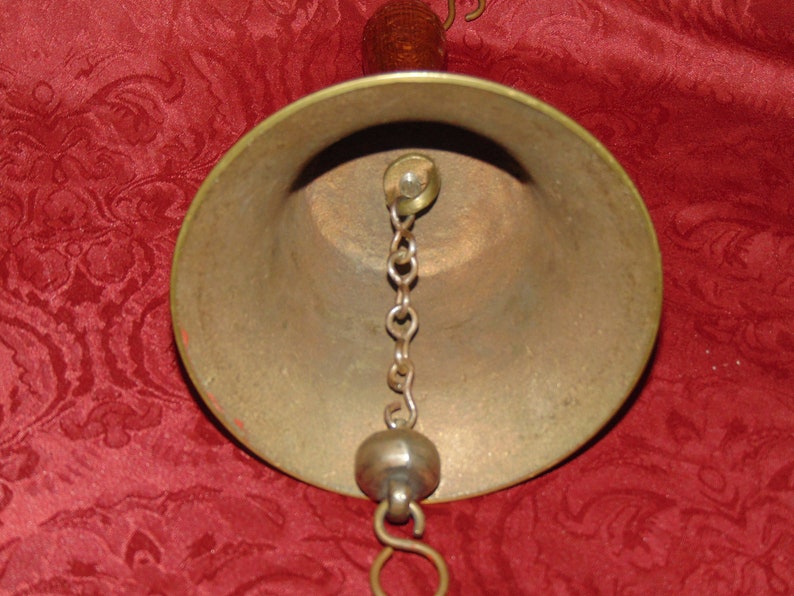 Vintage LARGE 10 Inch School Bell Solid Heavy Brass Hanging - Etsy