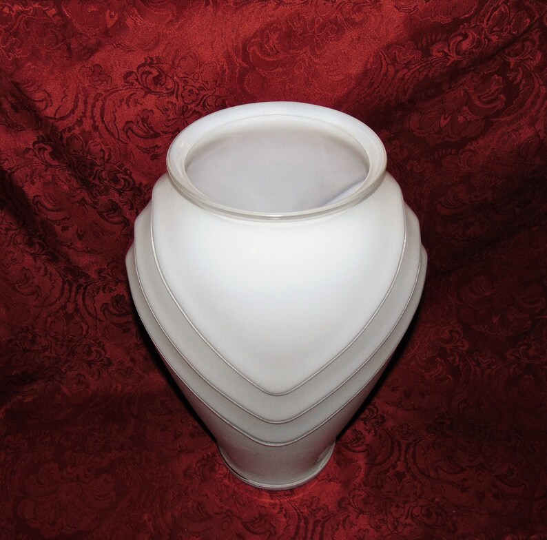 Vintage Glass 16 Inch Floor Vase Jardiniere in White Art Deco - Etsy