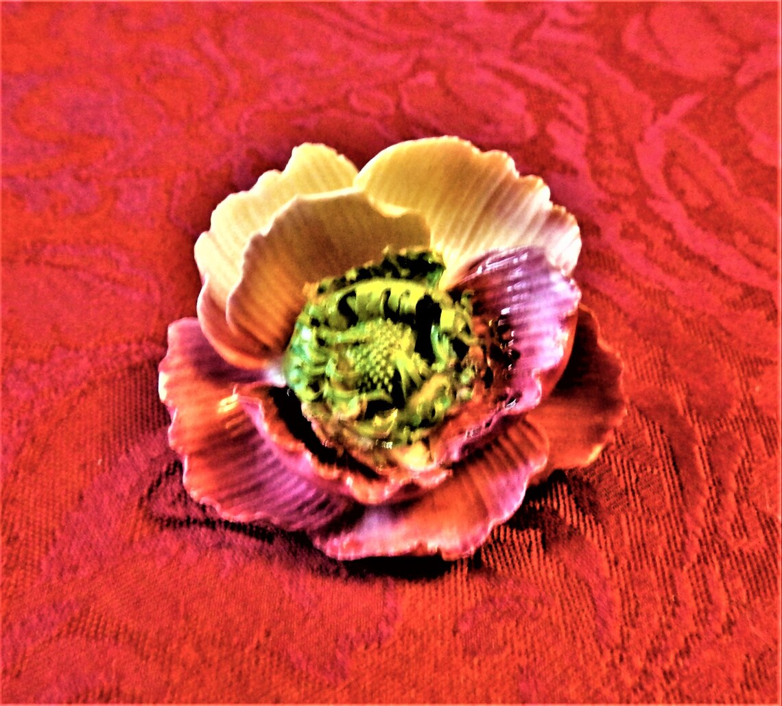 Vintage Single Flower Bone China Brooch Pin Made in England - Etsy