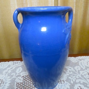 14 Floor Vase 1930 Robinson Ransbottom Stoneware Beautiful Blue Handled ...