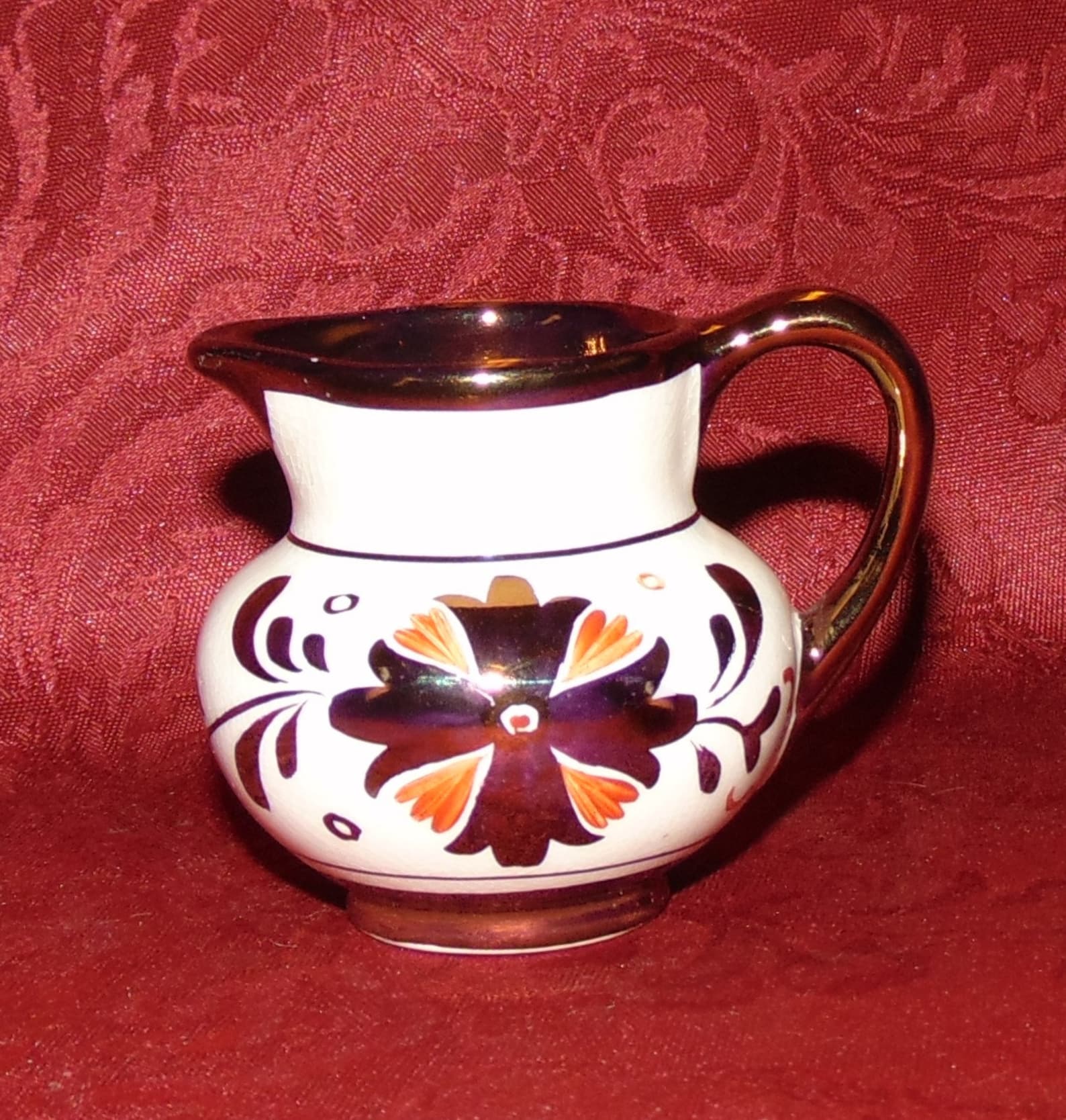 Old Castle Gaudy Dutch Style Copper Luster Miniature Pitcher Creamer ...