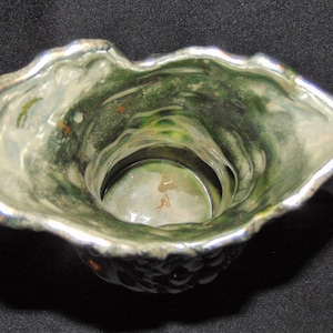 1940's Mccoy Pottery Shiny Silver Grapes & Leaves Ewer Vase 641 USA ...