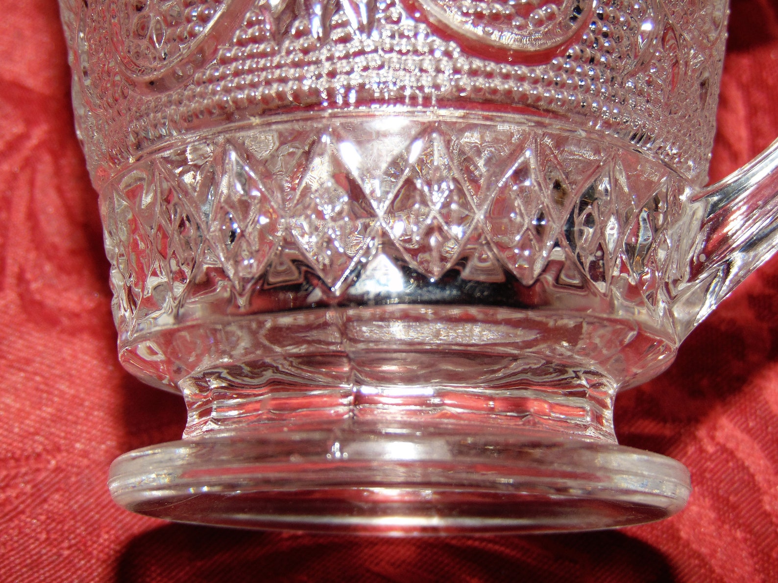 1930's Duncan Miller Crystal Sandwich Pattern Small Creamer and Sugar ...