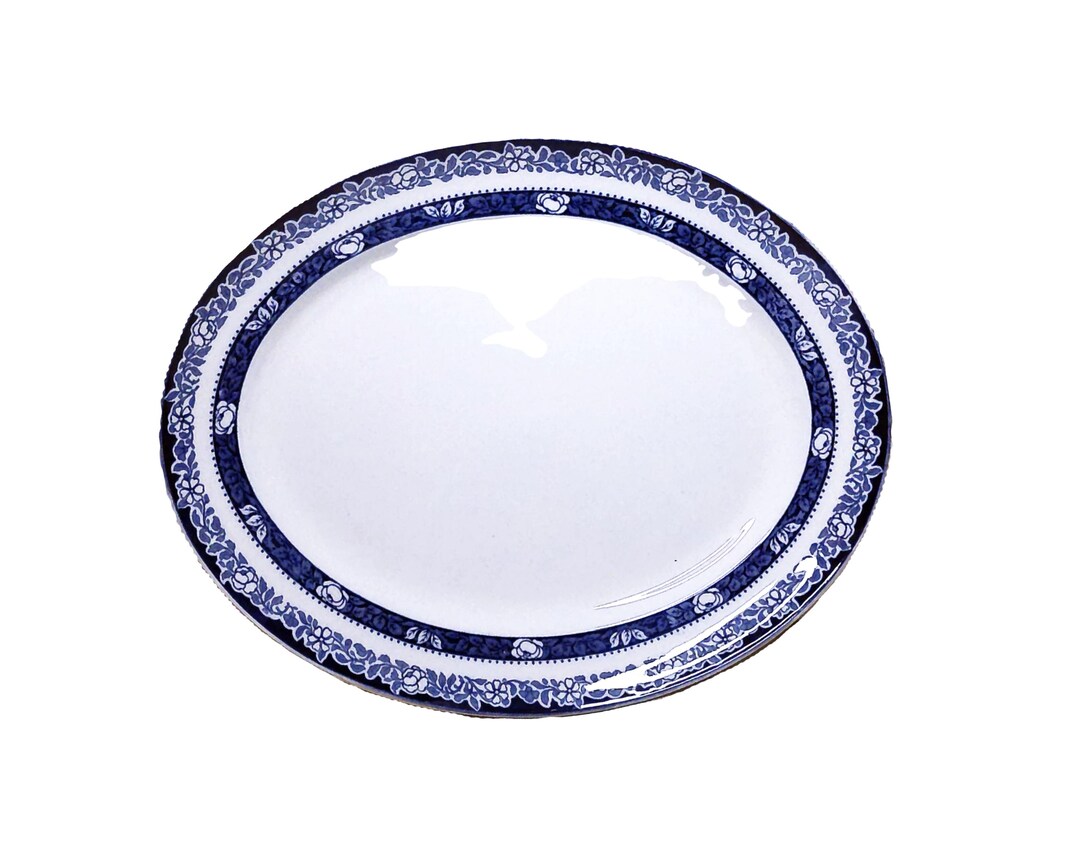 Antique Blue Transferware Platter: Losol Ware Melrose Pattern, Keeling ...