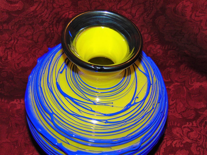 Striking 10 Large Signed Art Glass Hand Blown Vase | Etsy