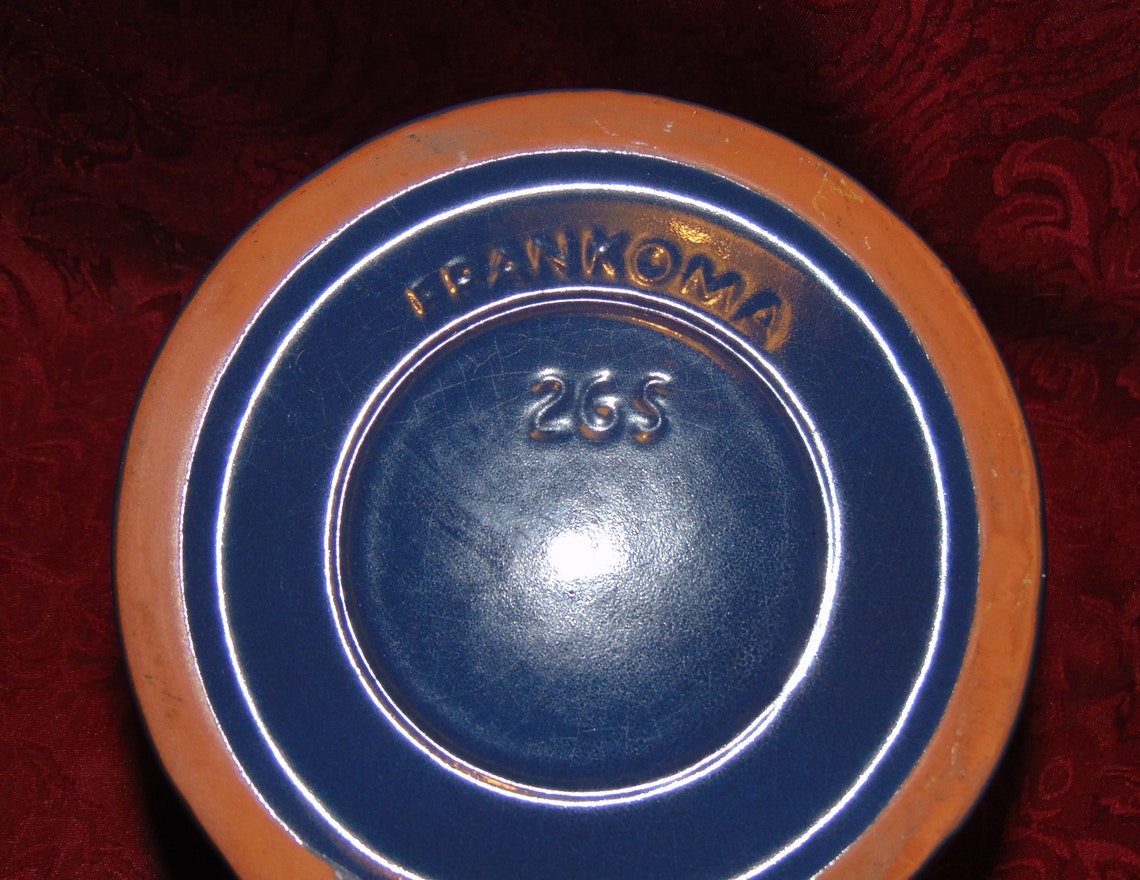 Mid Century FRANKOMA Pottery Large Dark Blue Barrel Vase - Etsy