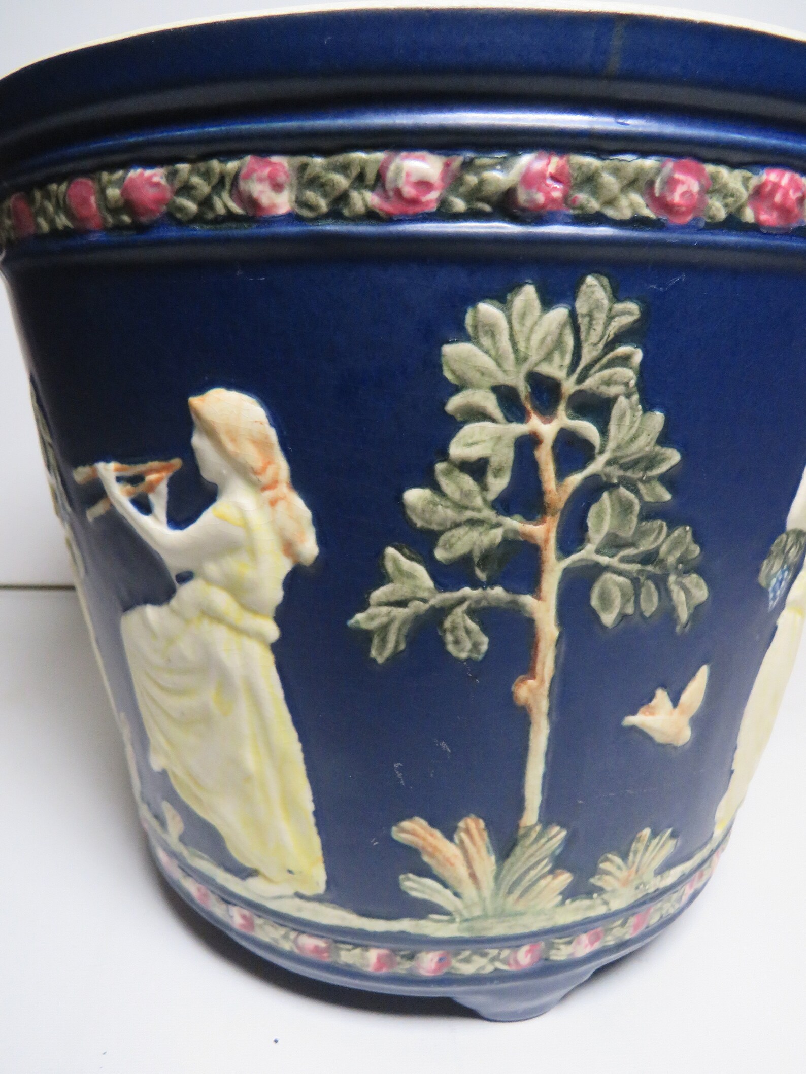Early 1900's WELLER Pottery Large Jardiniere / Planter Pot in the Blue ...