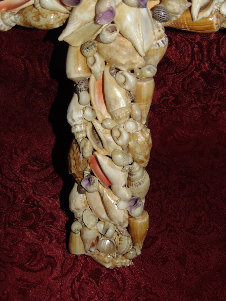 16 Inch Vintage Sea Shell Cross on Wood - Etsy