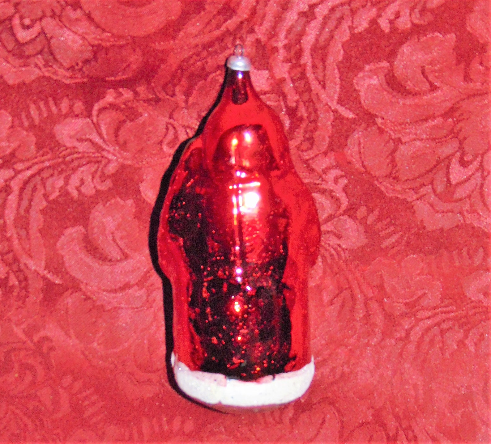 WEST GERMANY Large Mercury Glass Santa Holding A Christmas Tree With ...