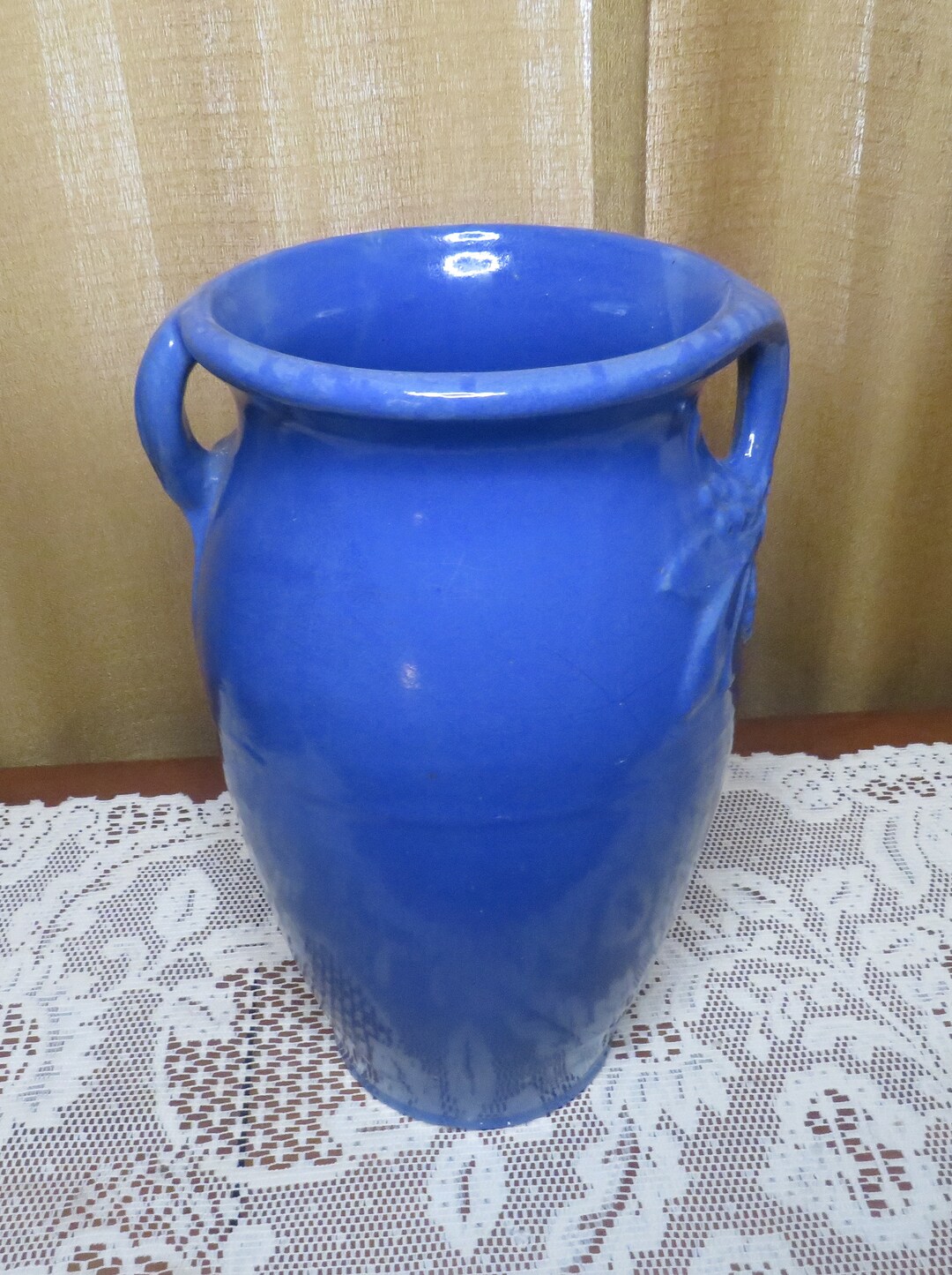 14 Floor Vase 1930 Robinson Ransbottom Stoneware Beautiful Blue Handled ...
