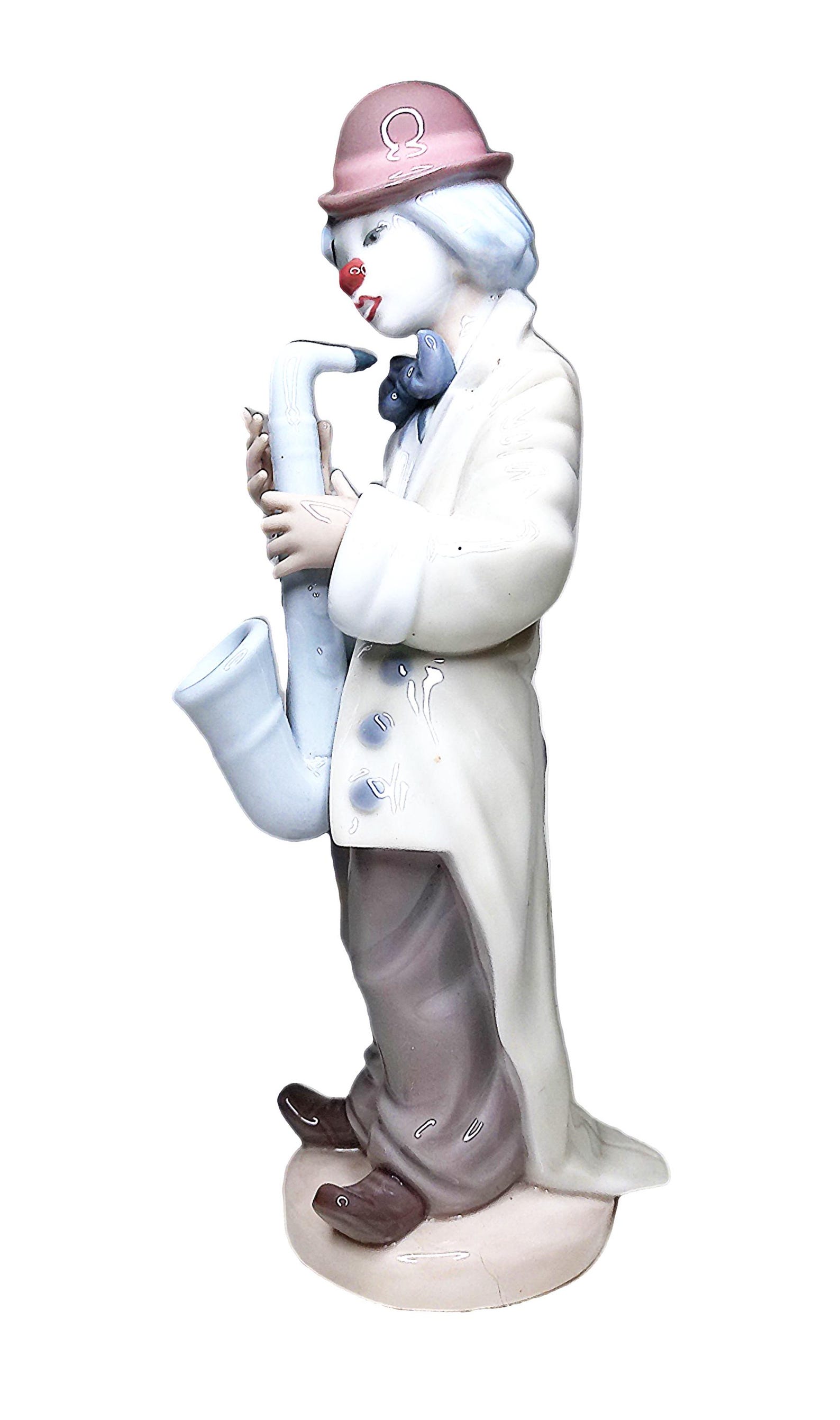 1987 Lladro Porcelain "sad Sax" Clown Playing Sax 9 Inch Figurine (inv ...