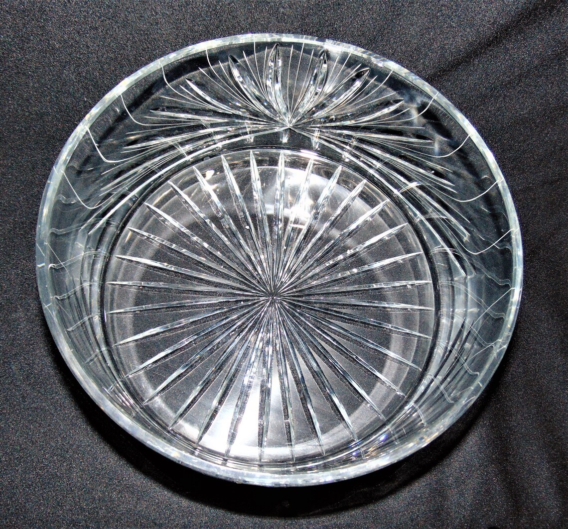 9 in Gorgeous Cazlor Heavy Crystal Cut and Etched Bowl Hand - Etsy
