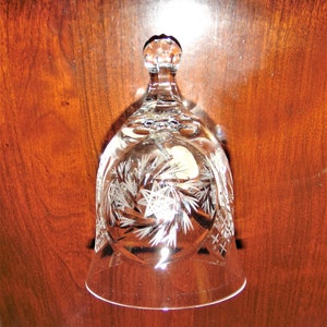 Antique German Cut Glass Crystal Dinner Bell Sick Bell Original Label ...