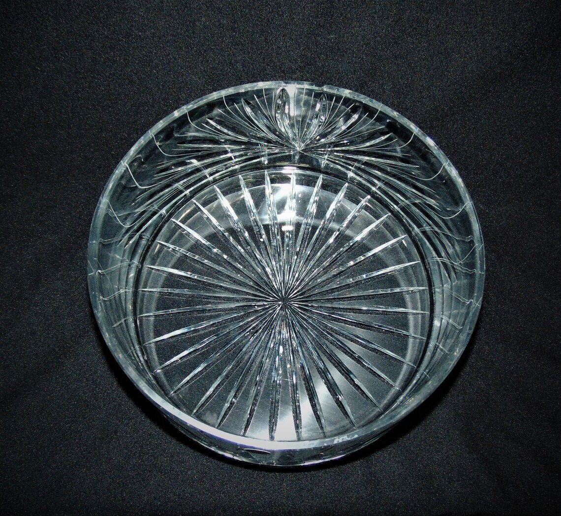 9 in Gorgeous Cazlor Heavy Crystal Cut and Etched Bowl Hand - Etsy