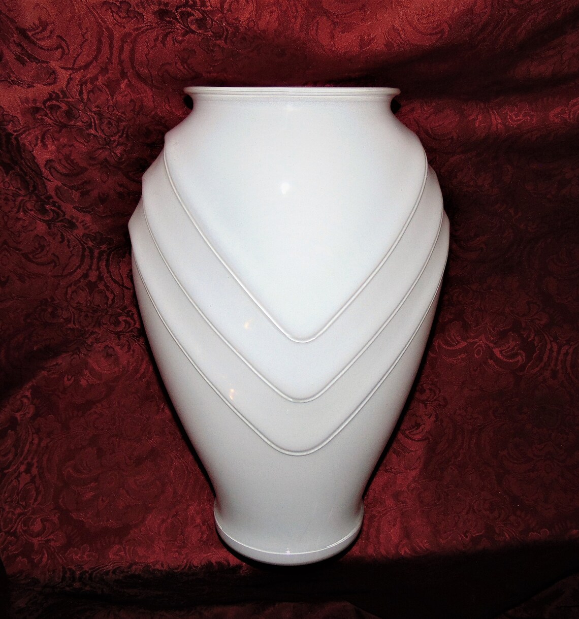 Vintage Glass 16 Inch Floor Vase Jardiniere in White Art Deco - Etsy