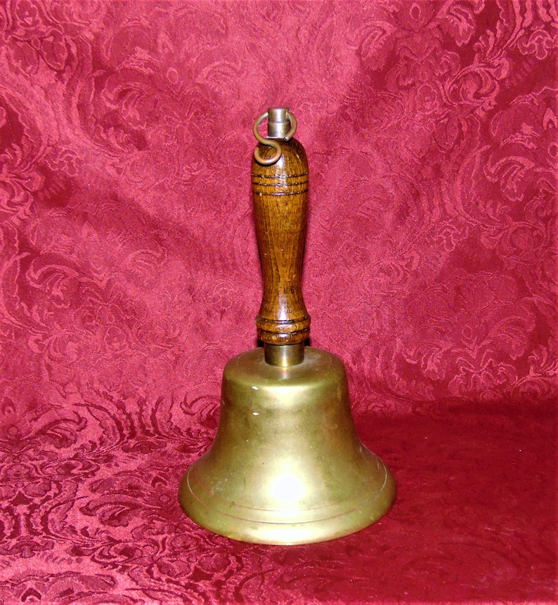 Vintage LARGE 10 Inch School Bell Solid Heavy Brass Hanging - Etsy