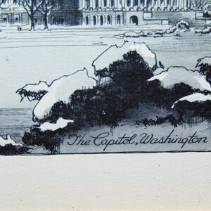 Historic Etching of the United States Capitol by Artist Day Lowry Rare ...