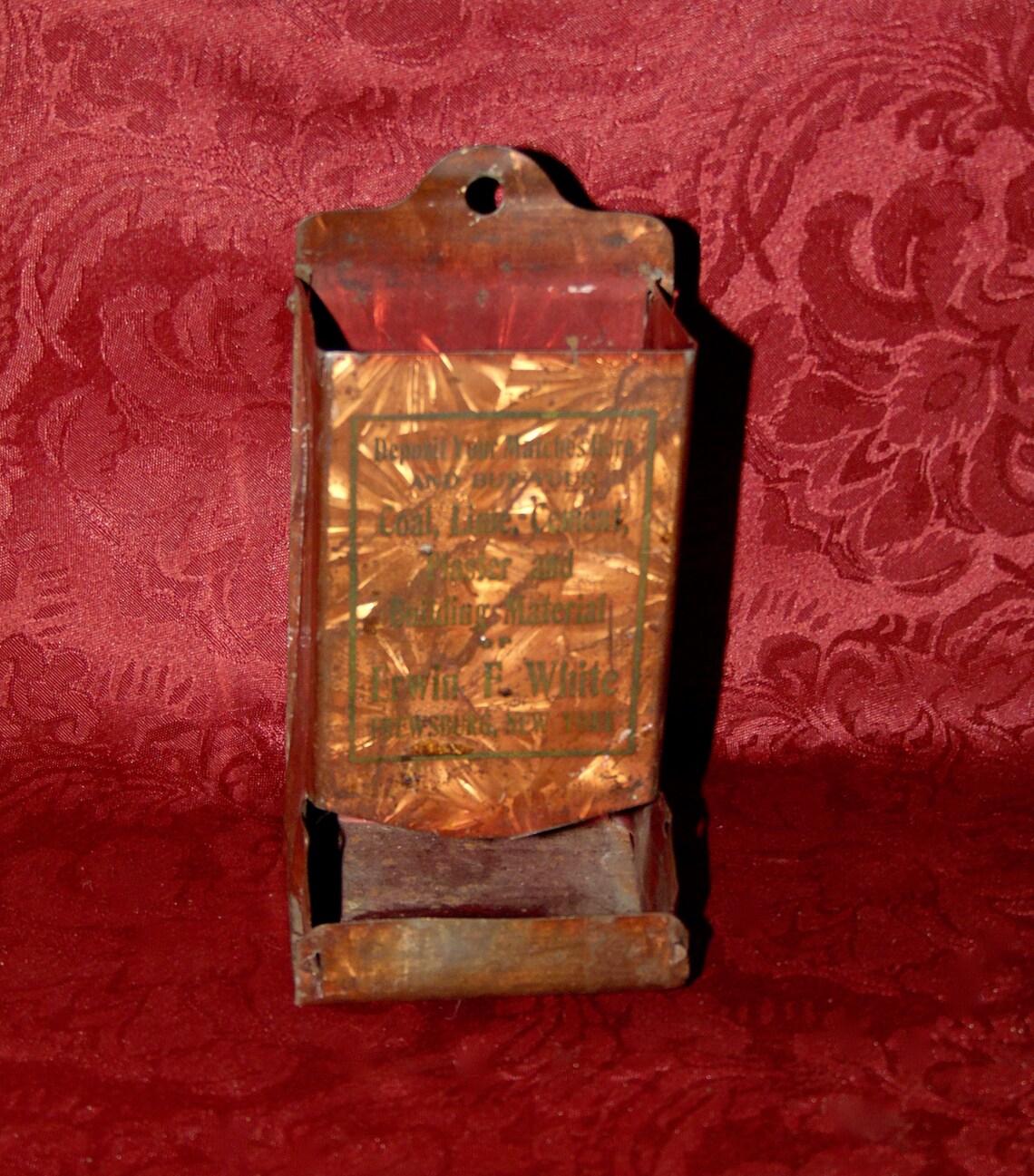 Antique Tin Wall Match Holder Advertising Frewsburg - Etsy
