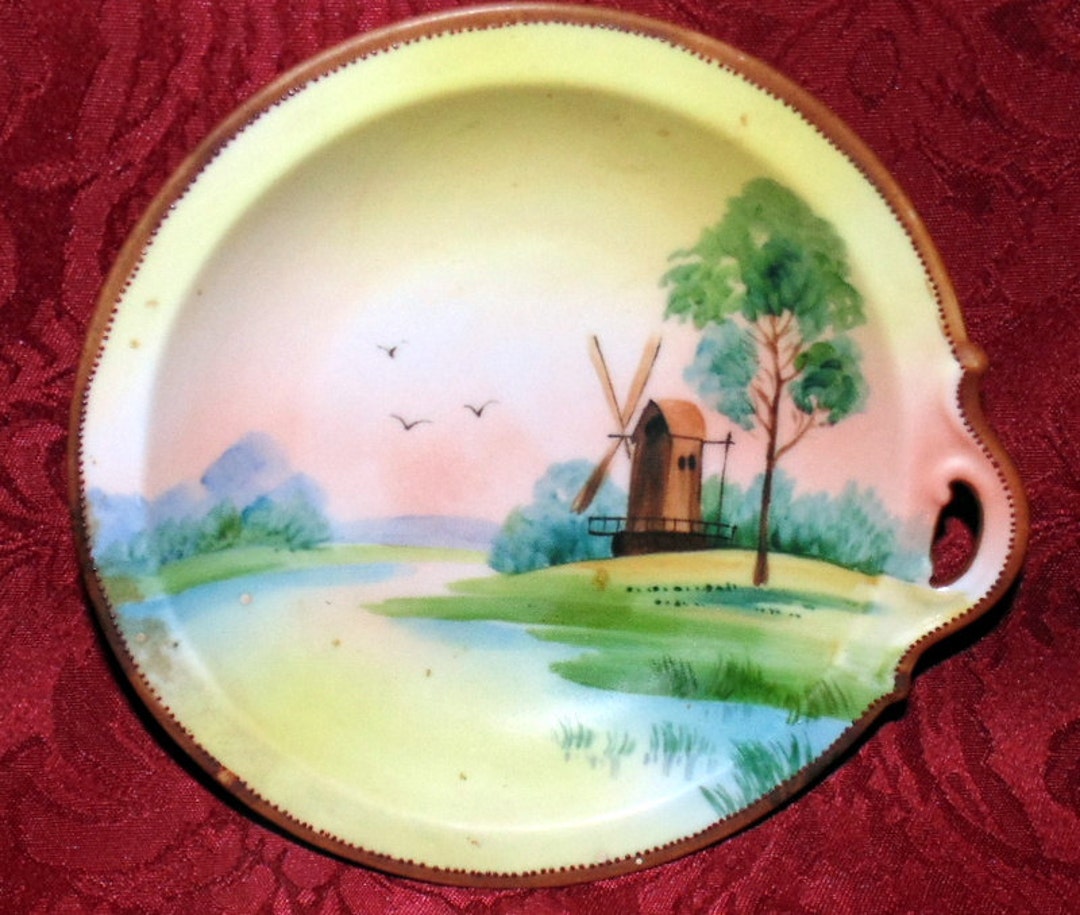 Collectible Nippon Windmill Hand Painted Bon Bon Dish - Etsy