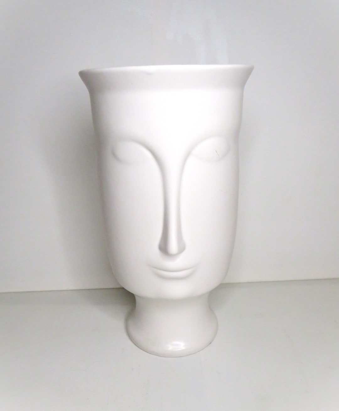 Mid Century Style White Face Vase LARGE 11 Inches - Etsy