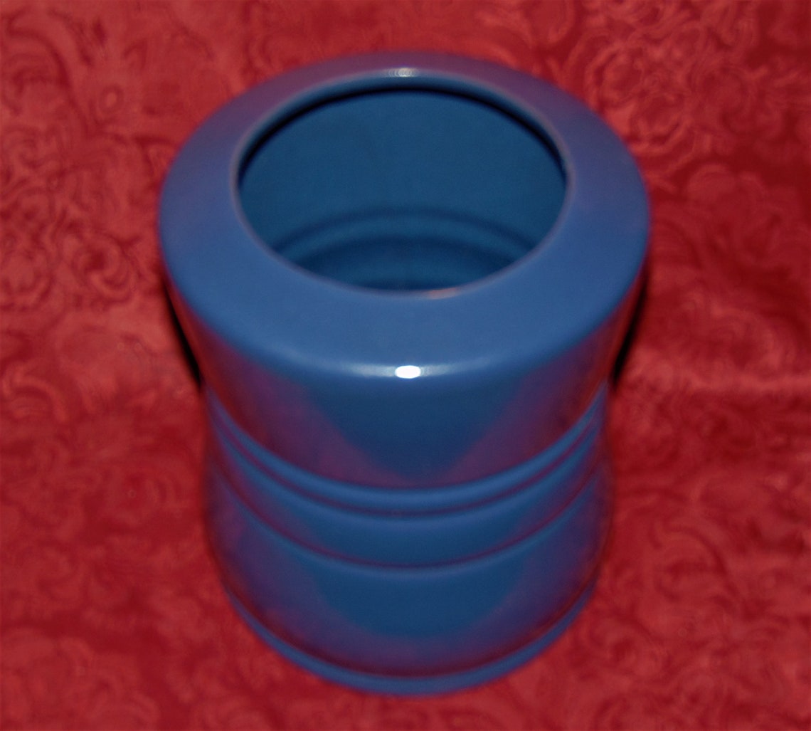 Mid Century FRANKOMA Pottery Large Dark Blue Barrel Vase - Etsy