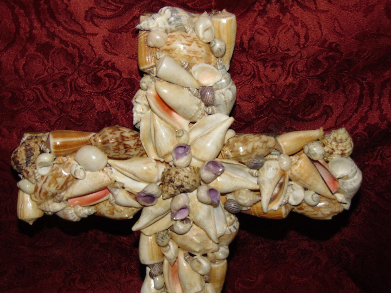 16 Inch Vintage Sea Shell Cross on Wood - Etsy
