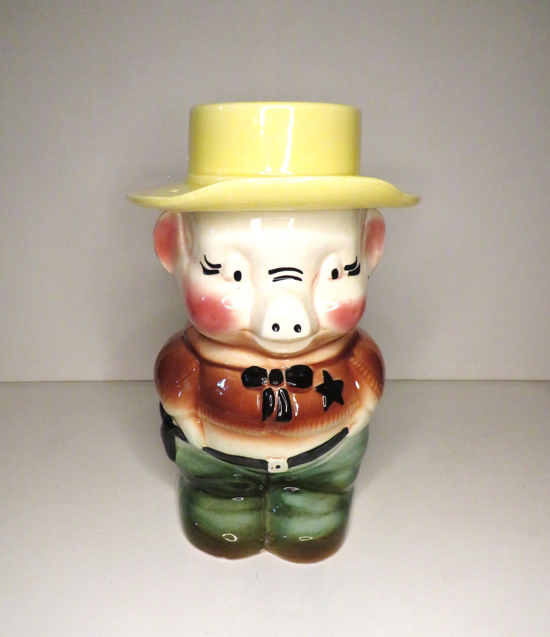 1950's Sheriff Pig RRPCO / Robinson Ransbottom Collector Cookie Jar ...